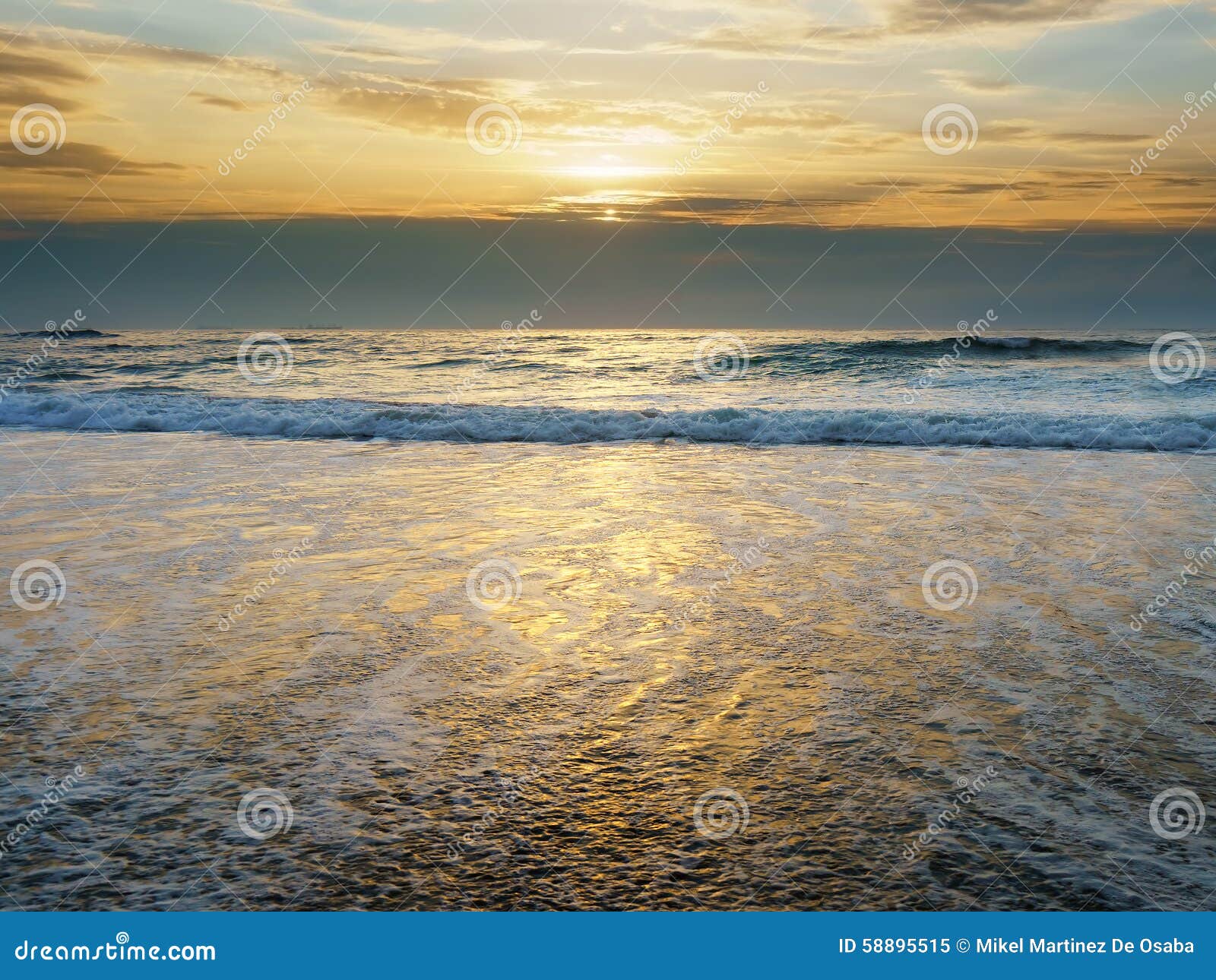 Beach shore at sunset stock image. Image of sunny, travel - 58895515