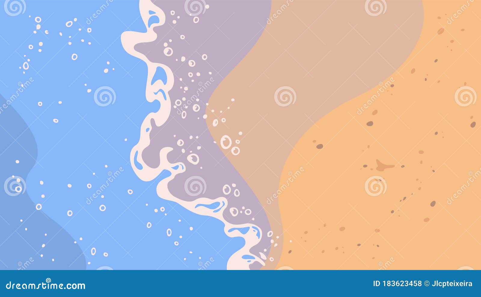 Beach Shoreline with Sand and Ocean Vector Stock Illustration ...