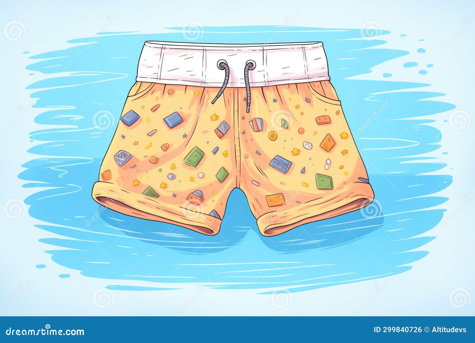 Beach Shorts Floating on Pool Water Stock Photo - Image of generated ...
