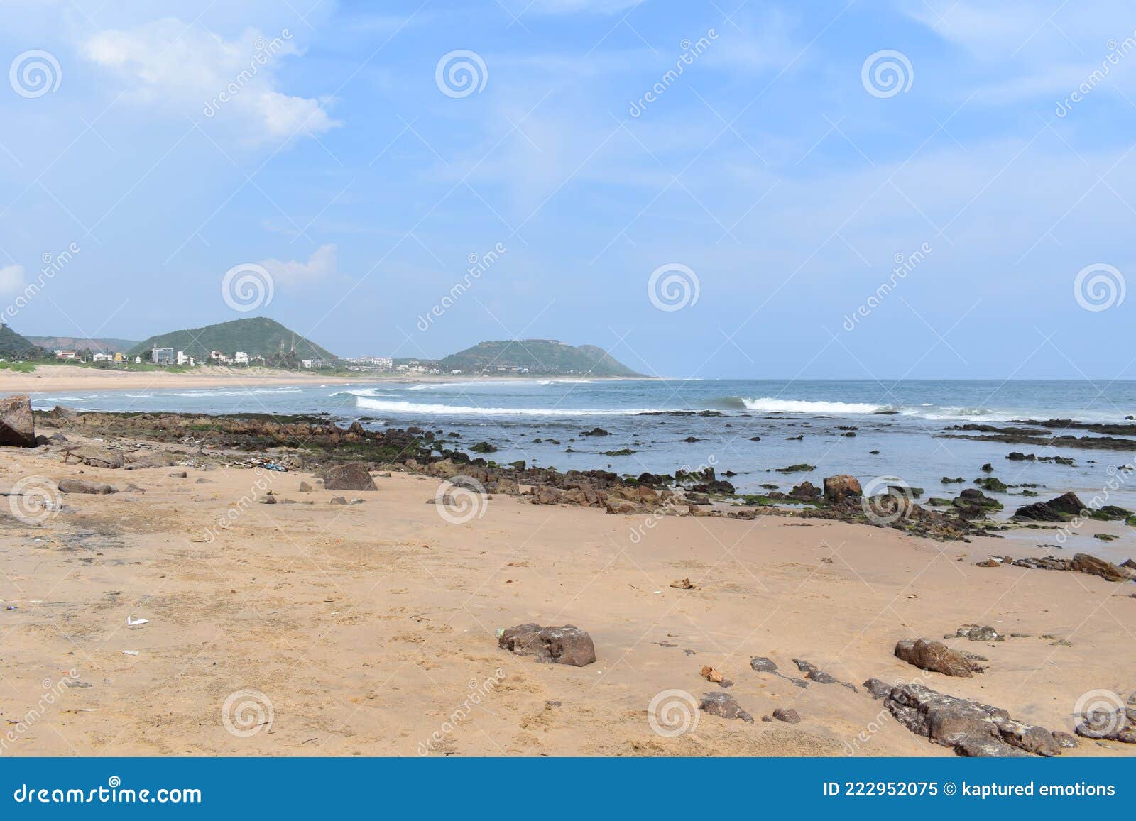 Beach side view stock image. Image of terrain, shore - 222952075
