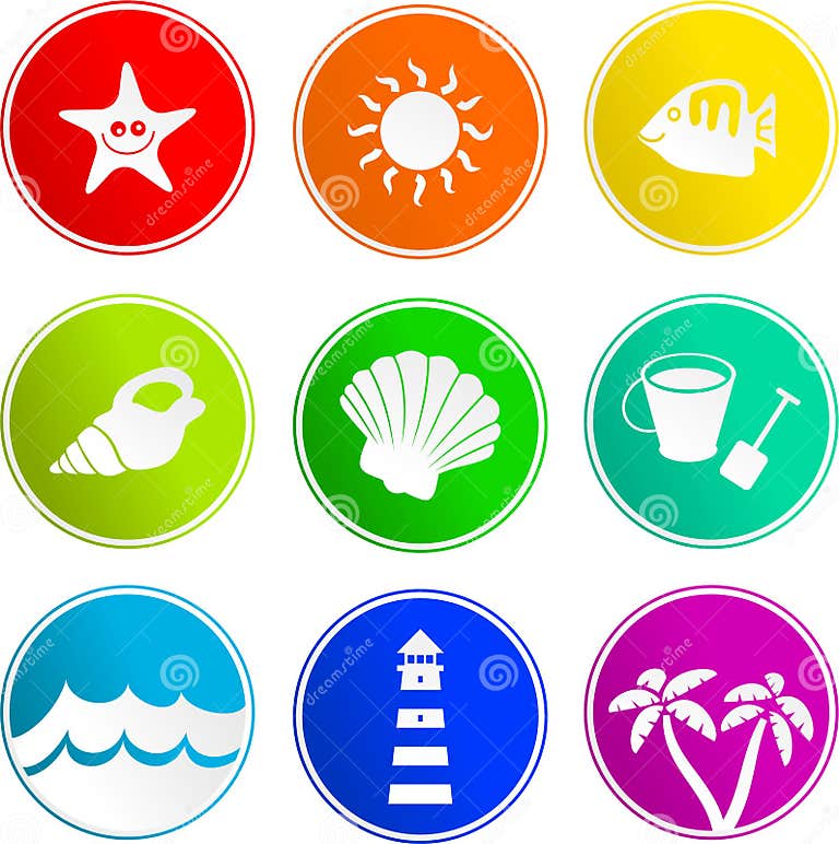 Beach sign icons stock vector. Illustration of design - 3297870