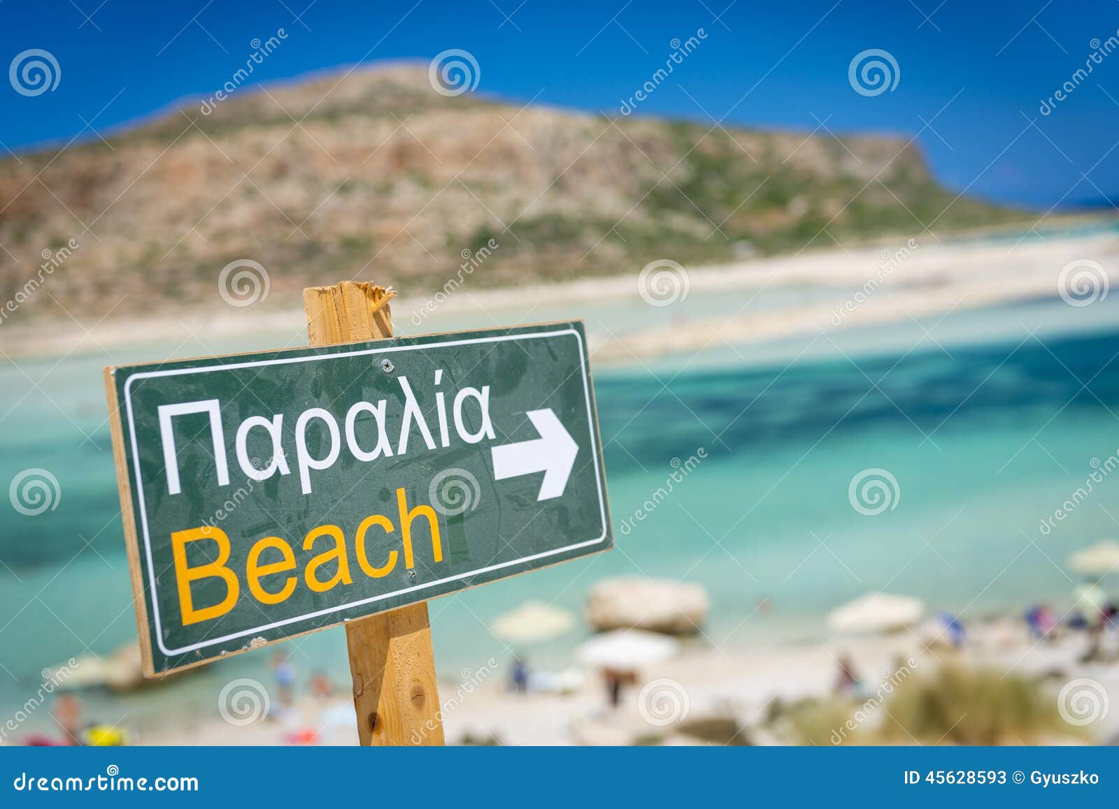 Beach Sign And Palms In Sunny California, USA. Palm Trees And Seaside ...