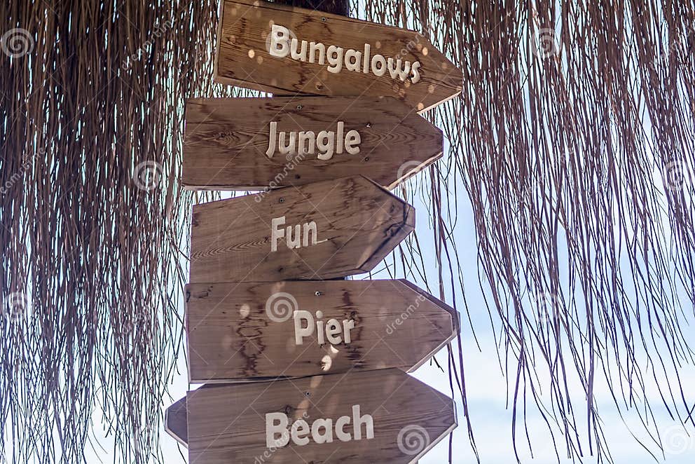 Beach Signs stock image. Image of pier, summer, world - 100892513