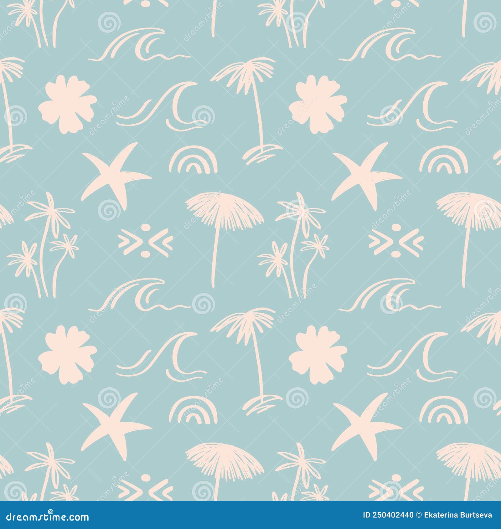 Beach Simple Boho Seamless Pattern Stock Vector - Illustration of ...