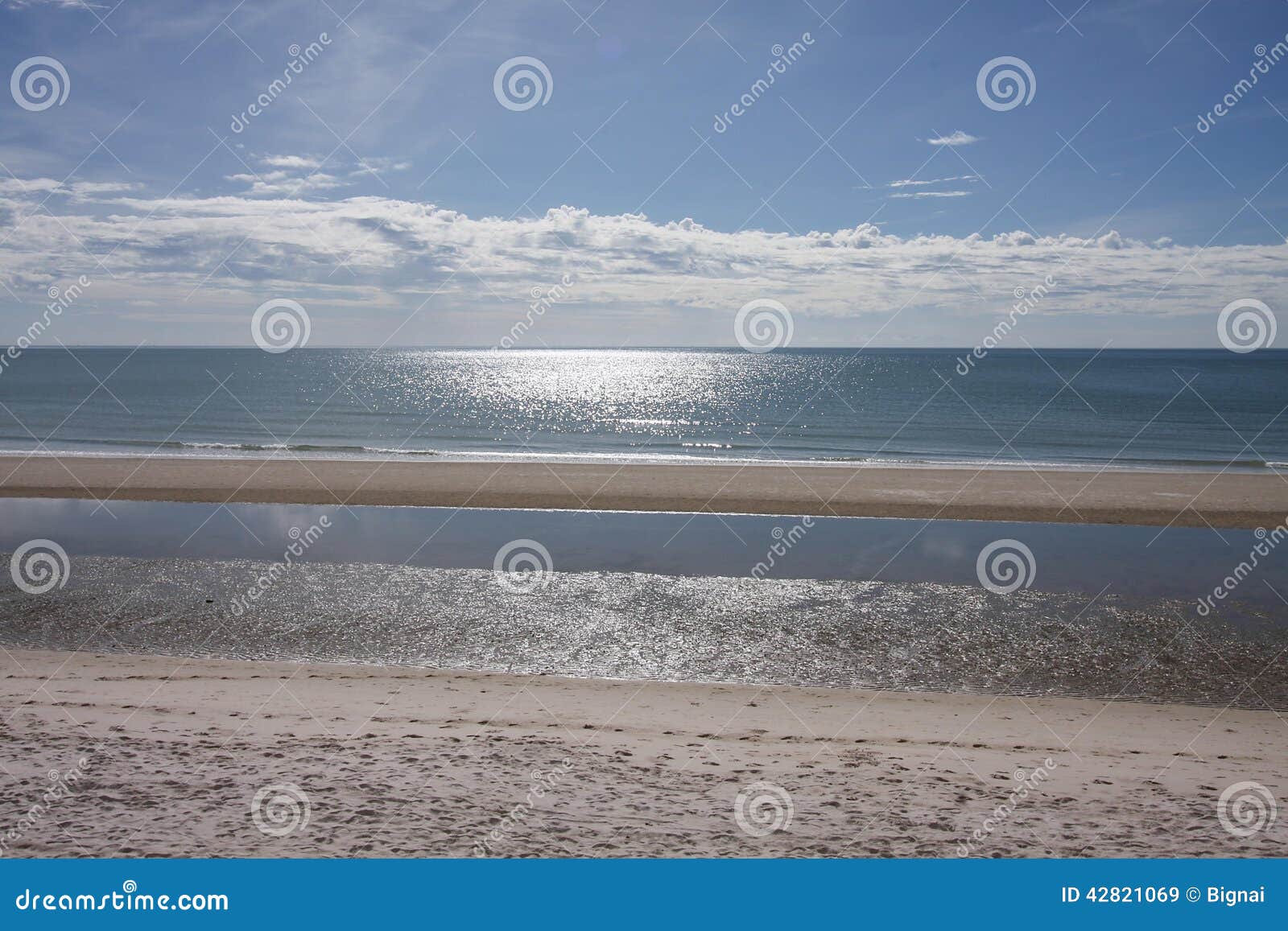 Beach sky and reflection stock image. Image of sand, sunlight - 42821069