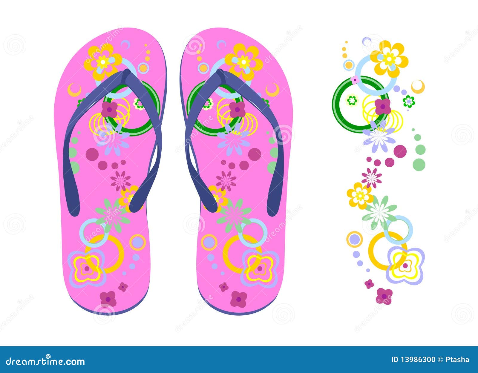 Beach slippers stock vector. Illustration of beach, women - 13986300