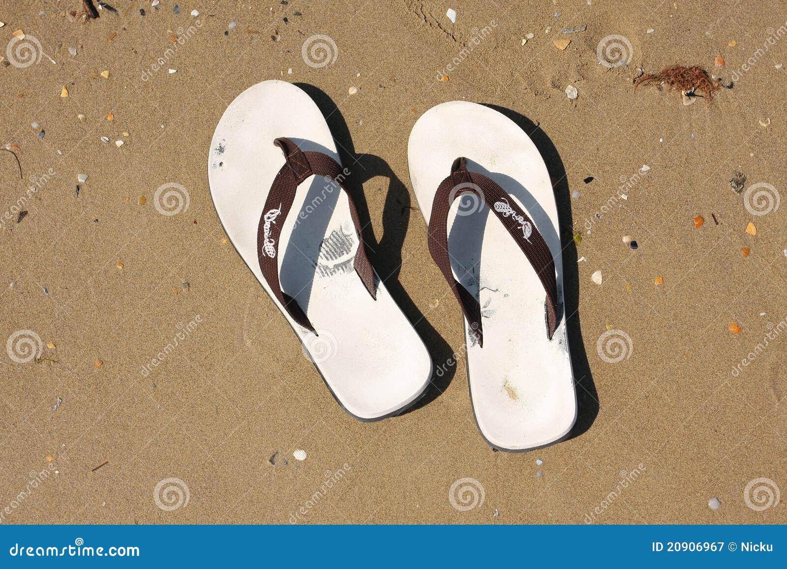 Beach slippers stock image. Image of detailed, shells - 20906967