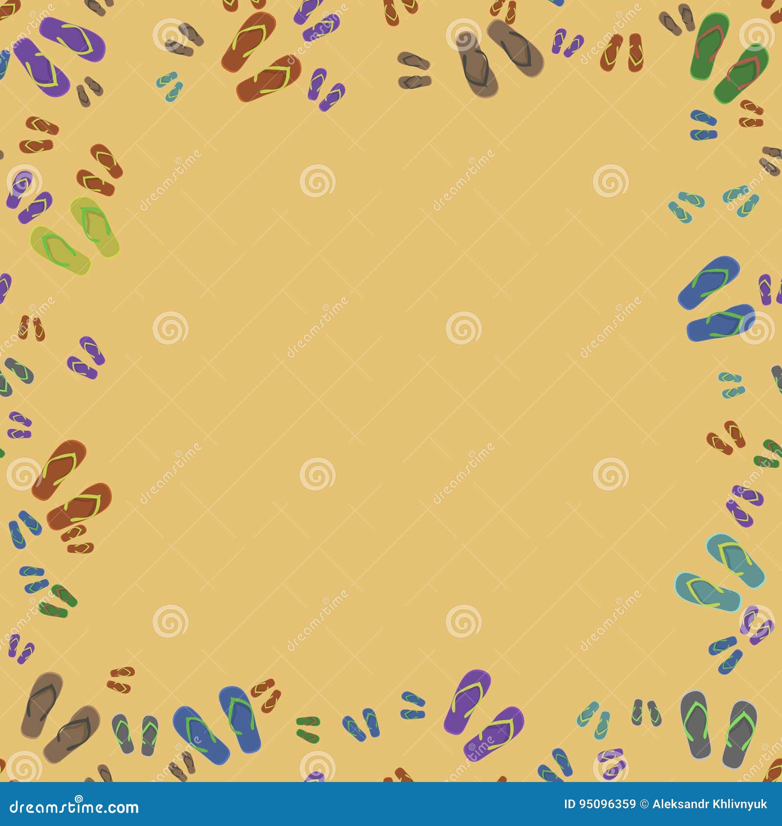 Beach slippers frame stock illustration. Illustration of lifestyle ...