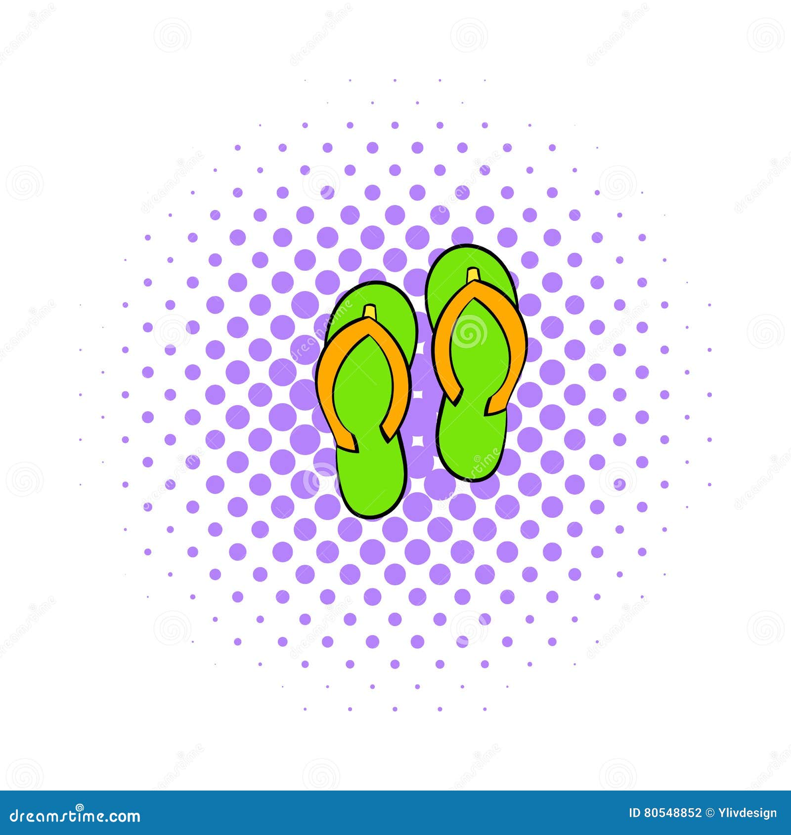 Beach Slippers Icon, Comics Style Stock Vector - Illustration of modern ...
