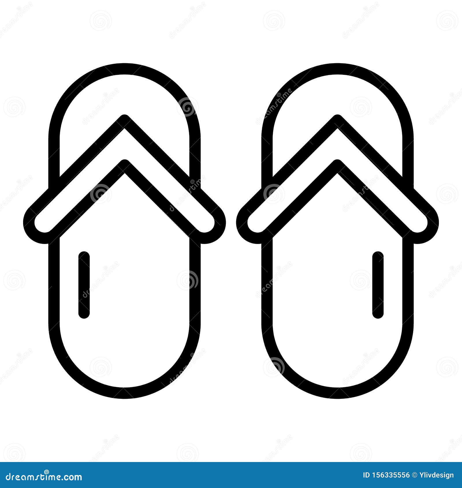 Beach Slippers Icon, Outline Style Stock Vector - Illustration of ...