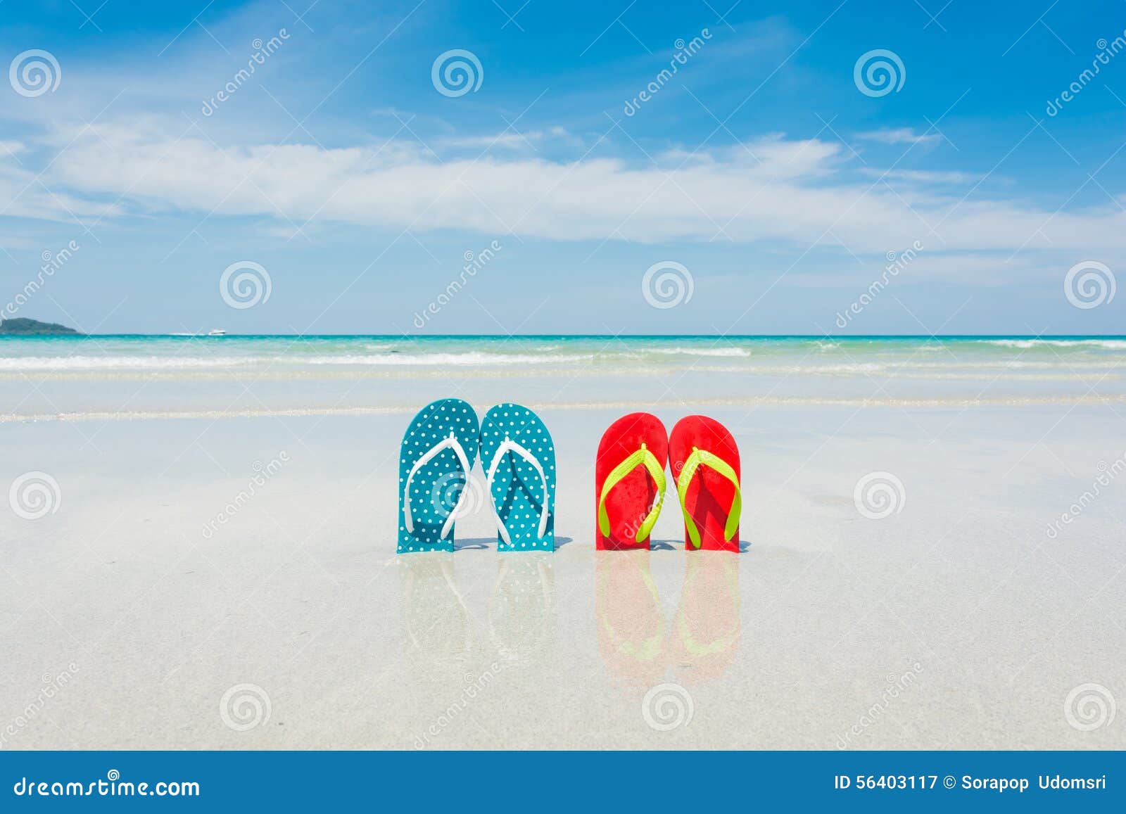 Beach, Slippers on Tropical Beach Stock Image - Image of fashion ...