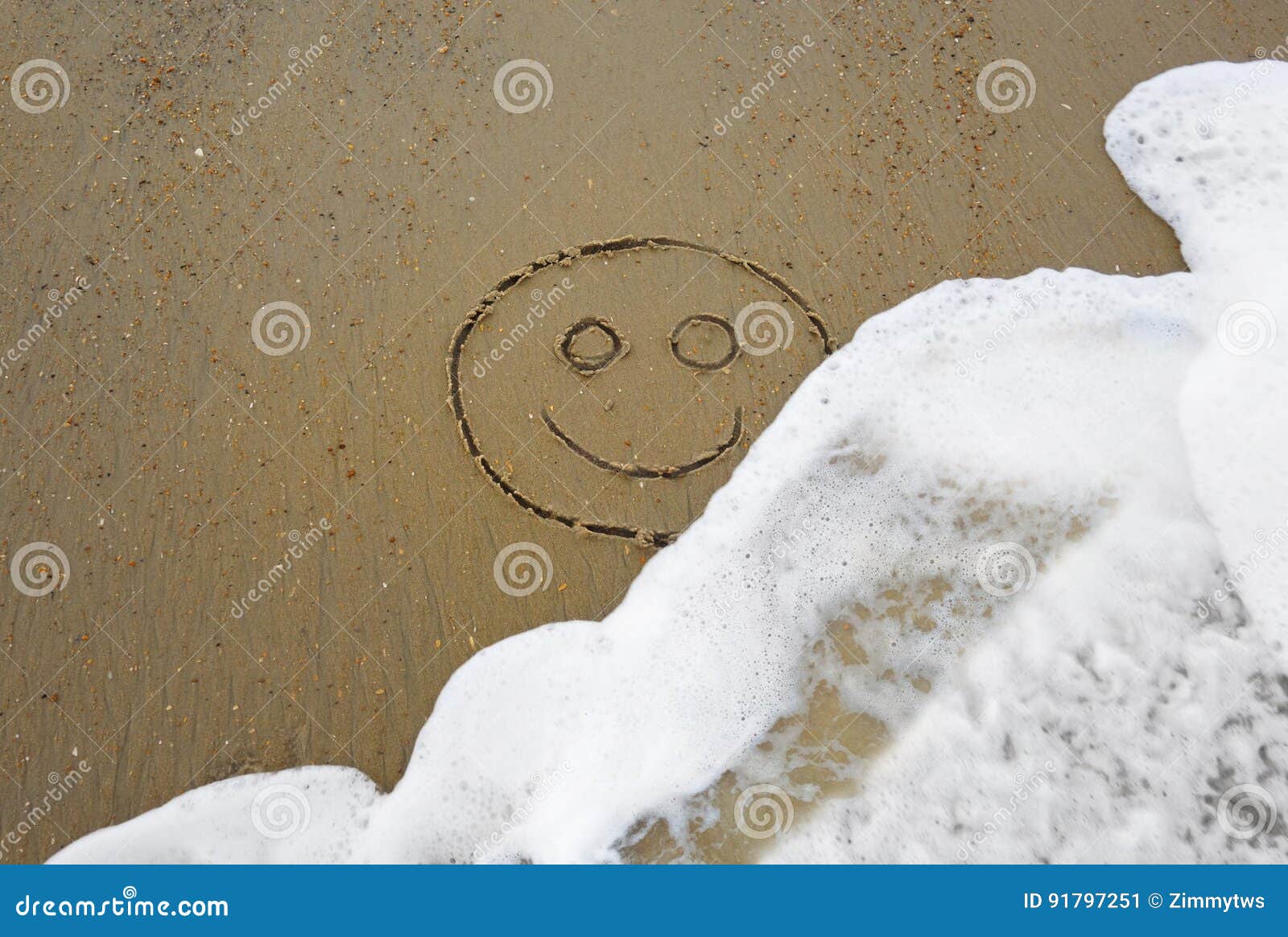 Beach smiley face stock image. Image of draw, circle - 91797251