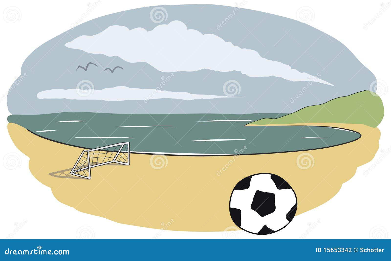 Beach soccer field stock illustration. Illustration of vacation - 15653342