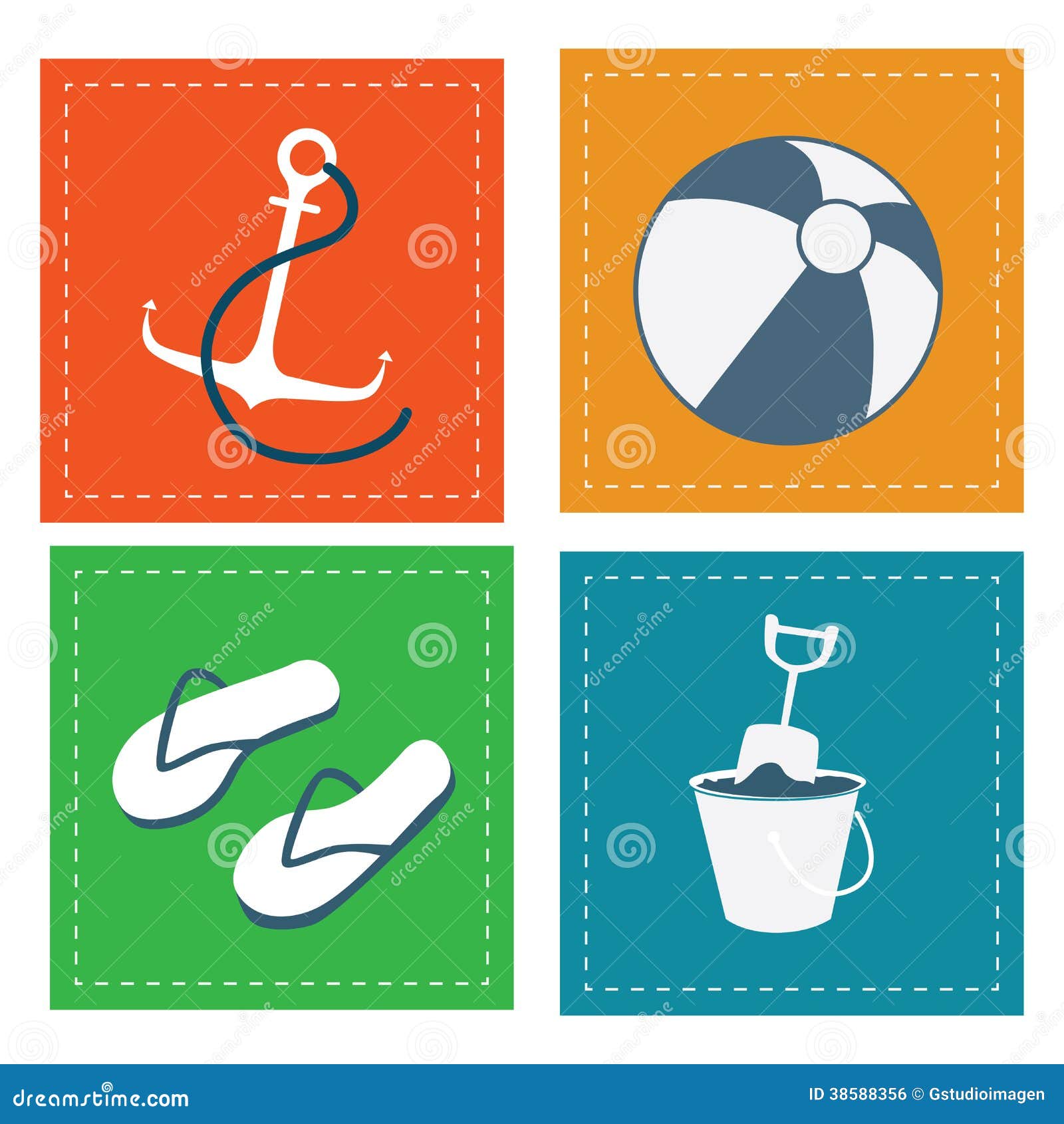 Beach square design stock vector. Illustration of design - 38588356