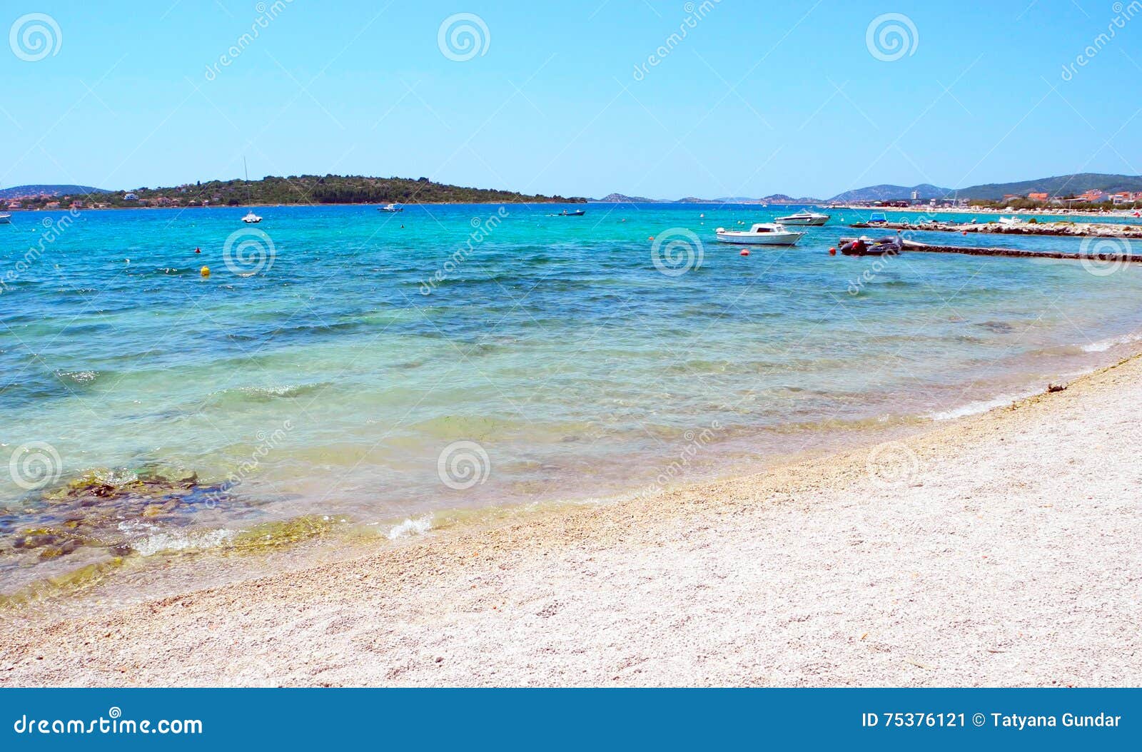 Beach in Srima, Croatia. stock image. Image of swimming - 75376121