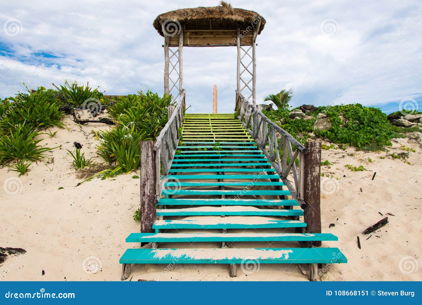 Beach stairsteps stock image. Image of island, sand - 108668151