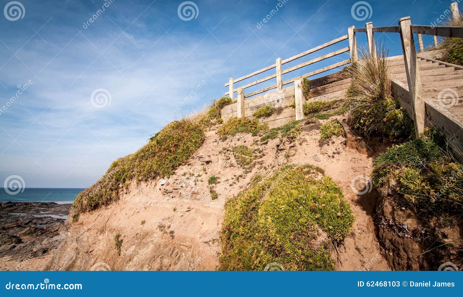 Beach Steps in Cornwall stock image. Image of england - 62468103