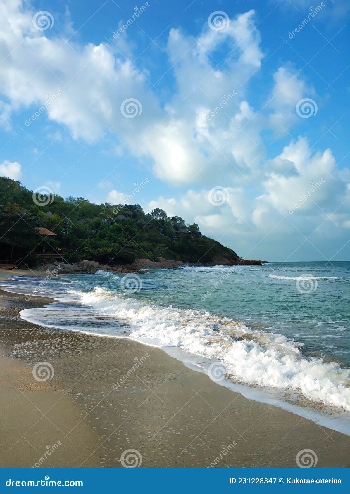Beach Strip on the Ocean. Rest in Thailand Stock Image - Image of strip ...