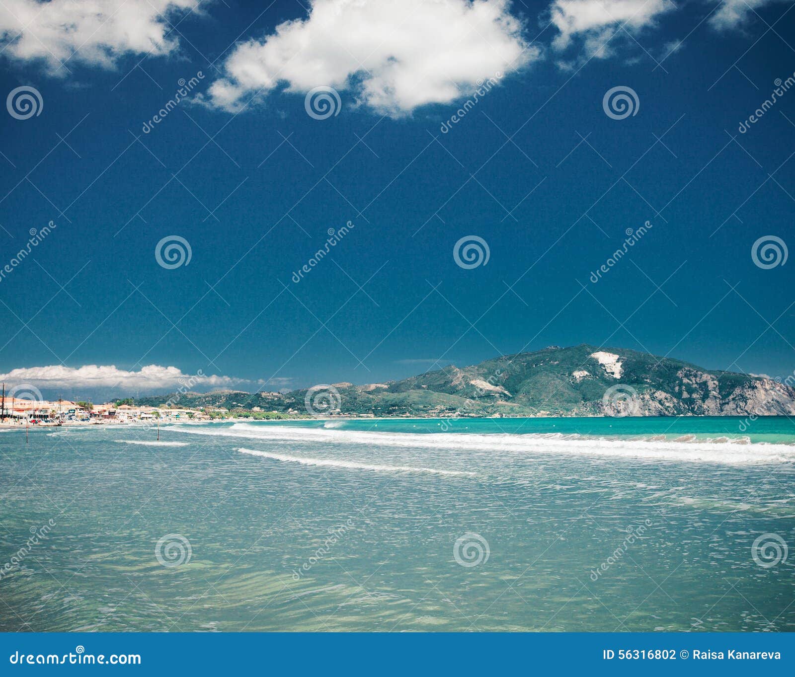 Beach Summer with Clouds and Blue Sky Stock Photo - Image of sunny ...