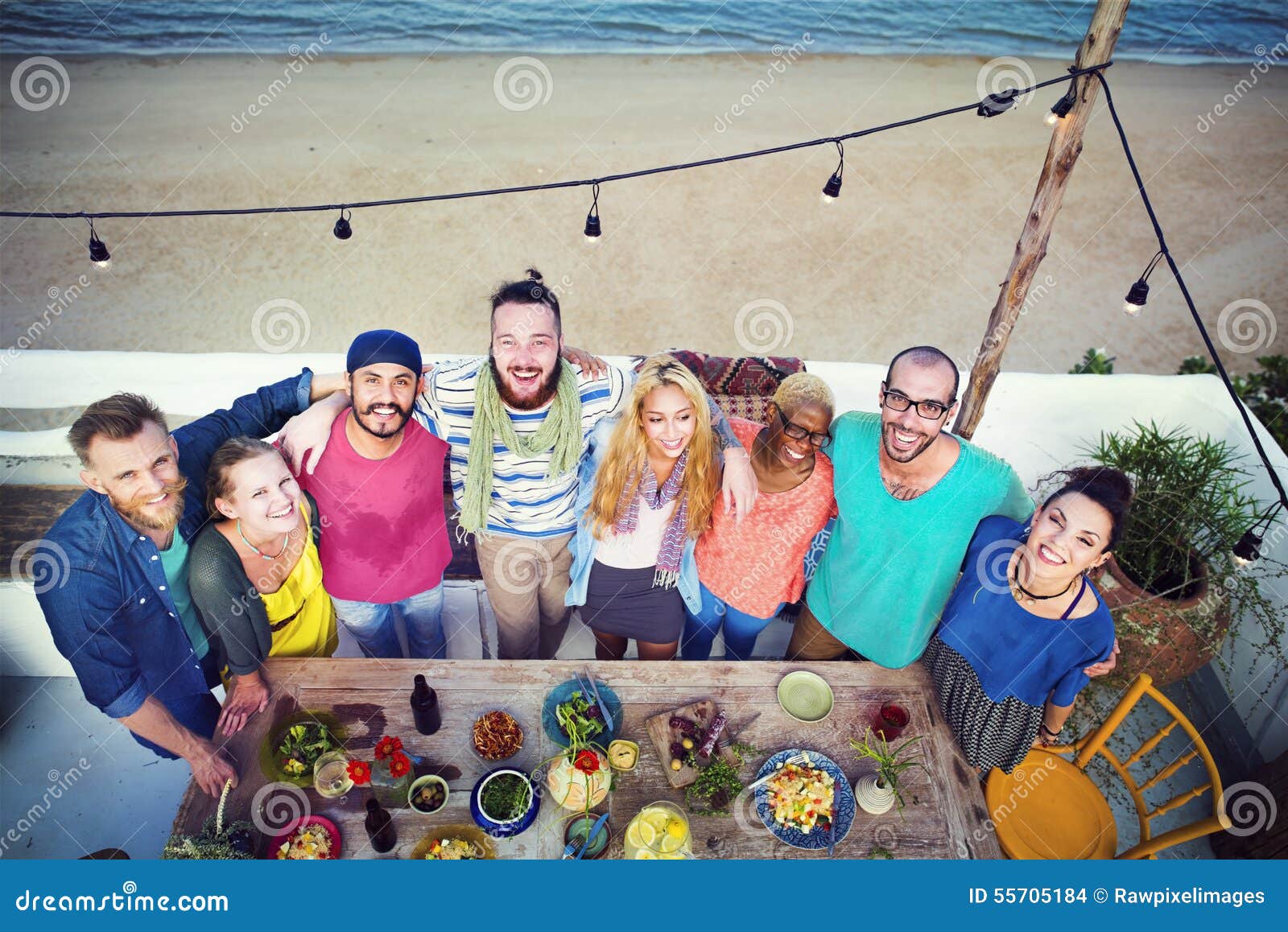 Beach Summer Dinner Party Celebration Concept Stock Photo - Image of ...