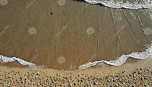 An Areal Sand and Rock in the Beach in Sunset Stock Illustration ...