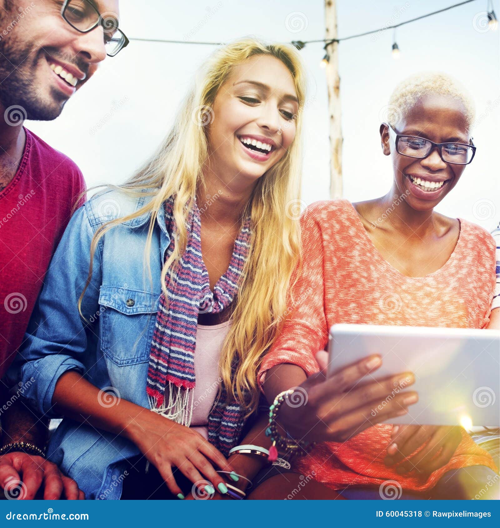 Beach Summer Party Digital Tablet Technology Concept Stock Photo ...