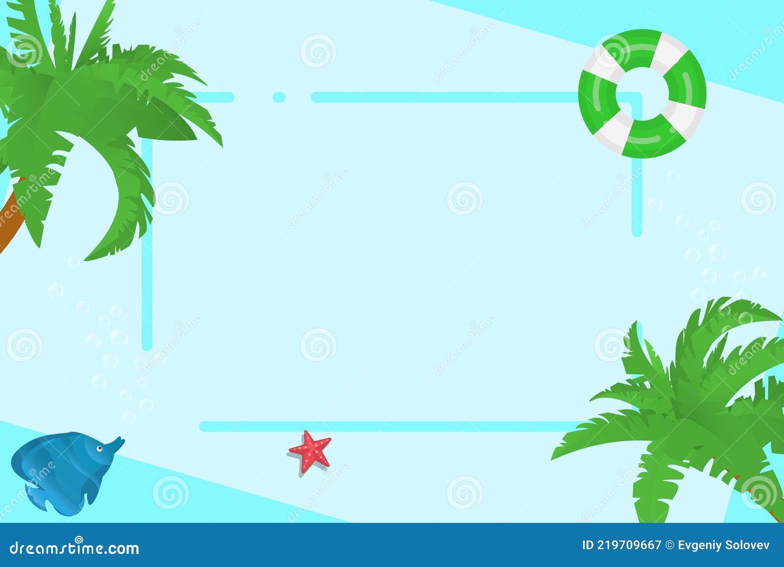 Beach Summer Photo Frame for Photos. Vector Illustration Stock Vector ...