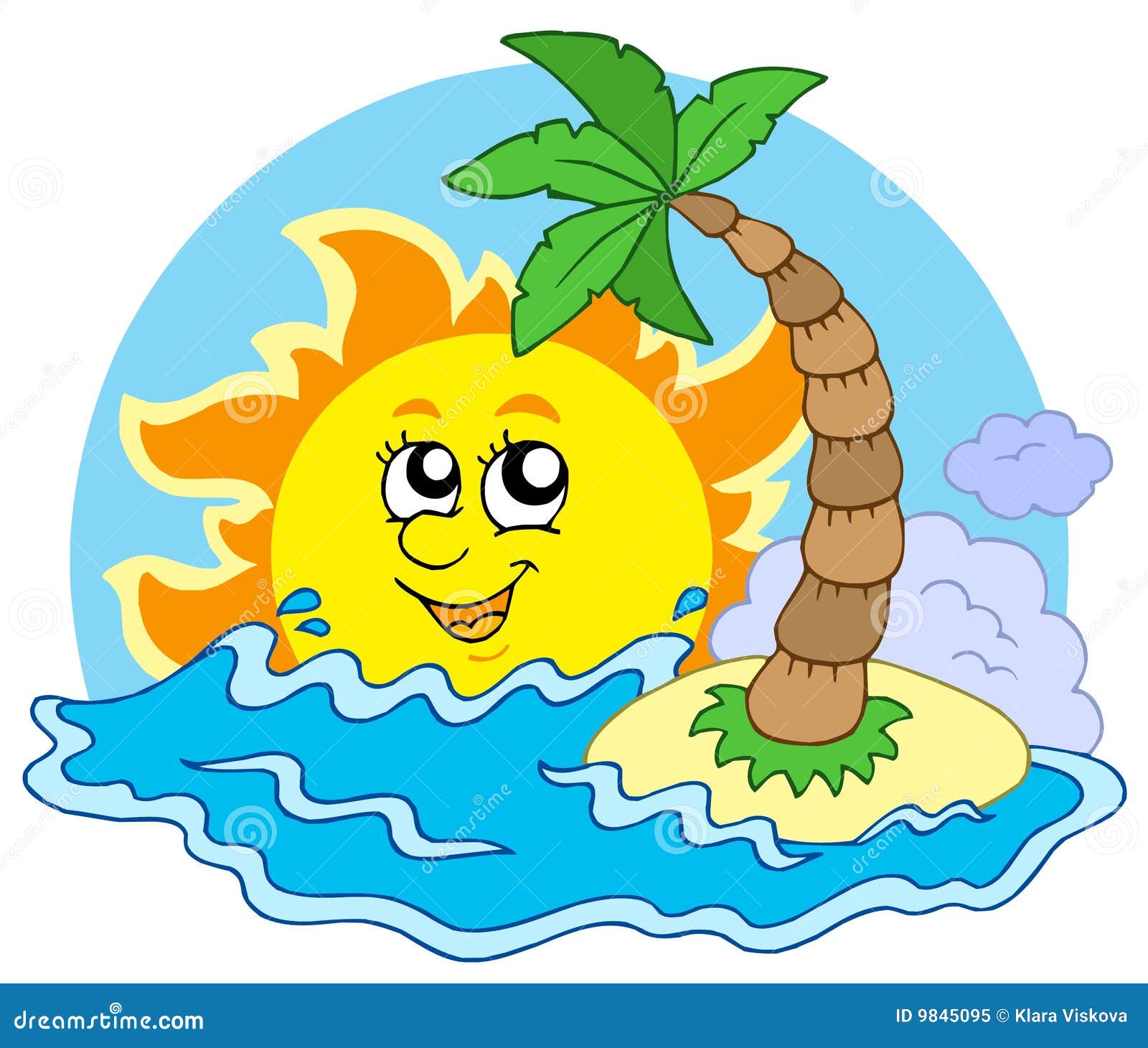 Beach and Sun stock vector. Illustration of beach, draw - 9845095