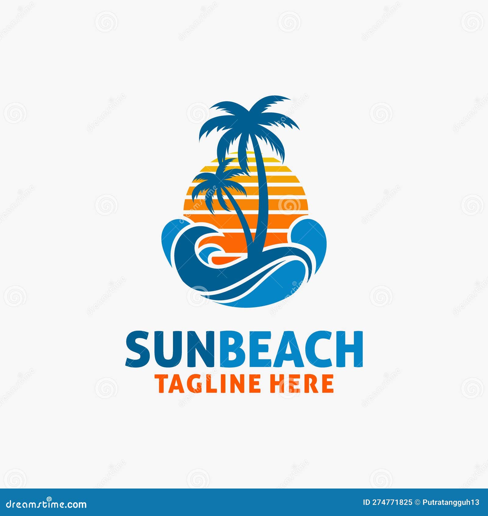 Beach sun logo design stock vector. Illustration of tropic - 274771825