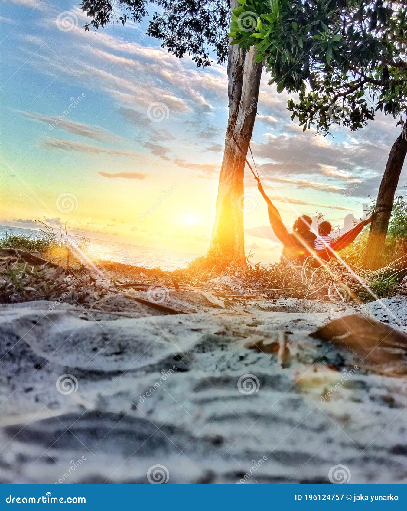 Beach in sun set stock image. Image of nature, water - 196124757