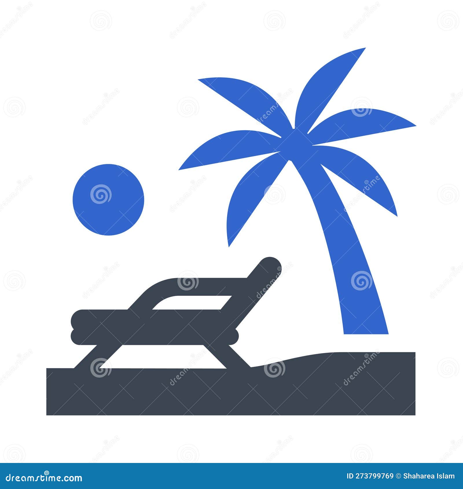 Beach sunbed icon stock vector. Illustration of rest - 273799769