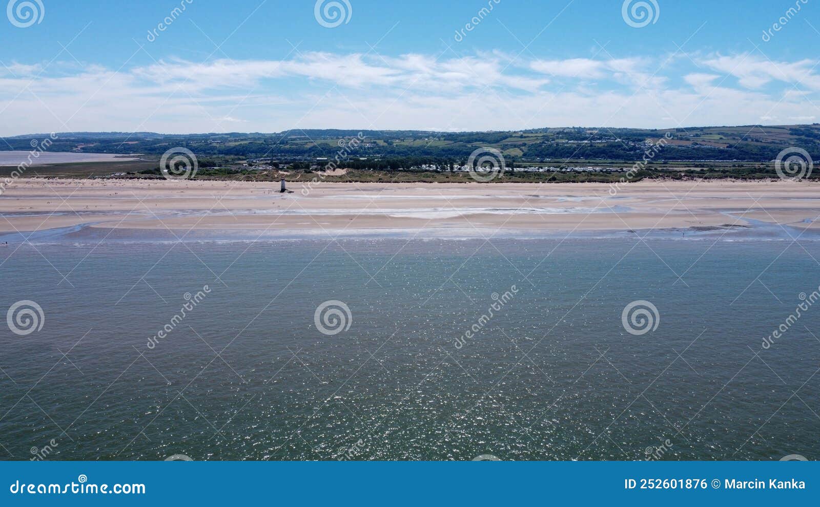 Beach in Sunny Day Small, Talacre in Wales, View Lighthouse Stock Photo ...