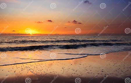 Beach and sunset stock photo. Image of open, clouds, spring - 1164360