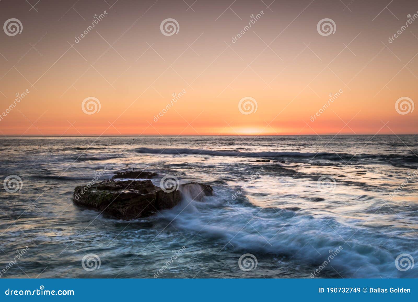 Rock Island at Beach during Sunset Stock Image - Image of nature, coast ...