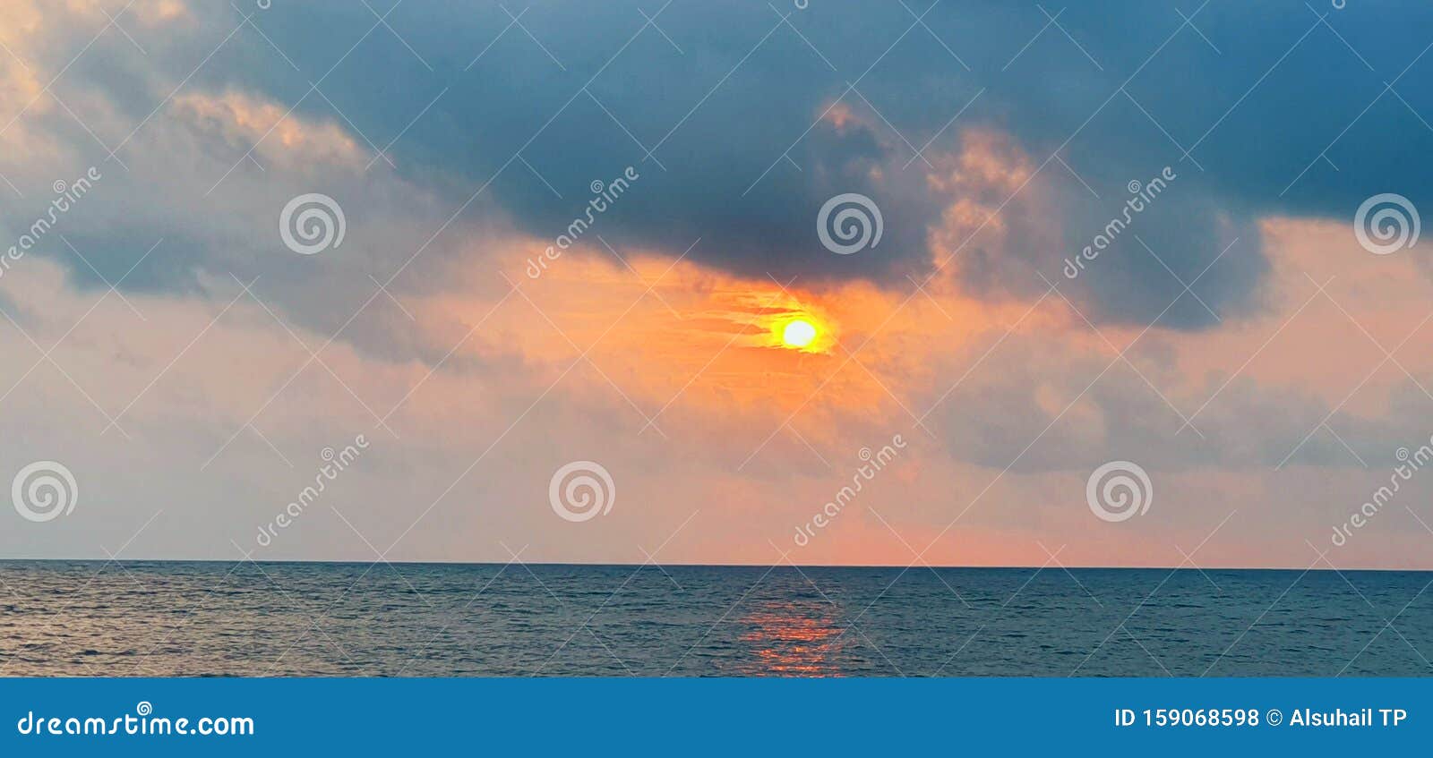 Beach Sunset stock photo. Image of clouds, sunset, beach - 159068598