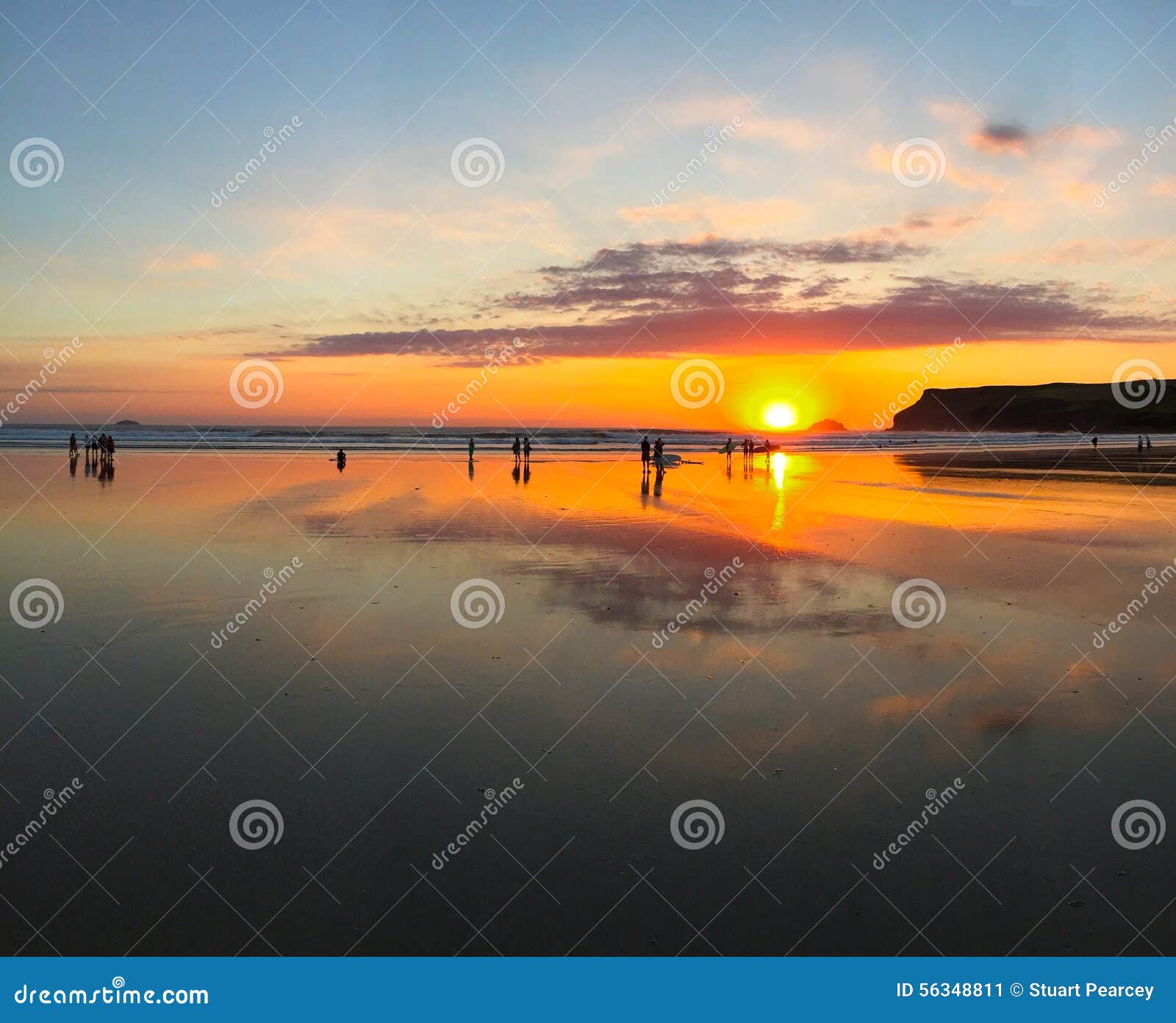 Beach sunset stock image. Image of glow, cloud, sunset - 56348811