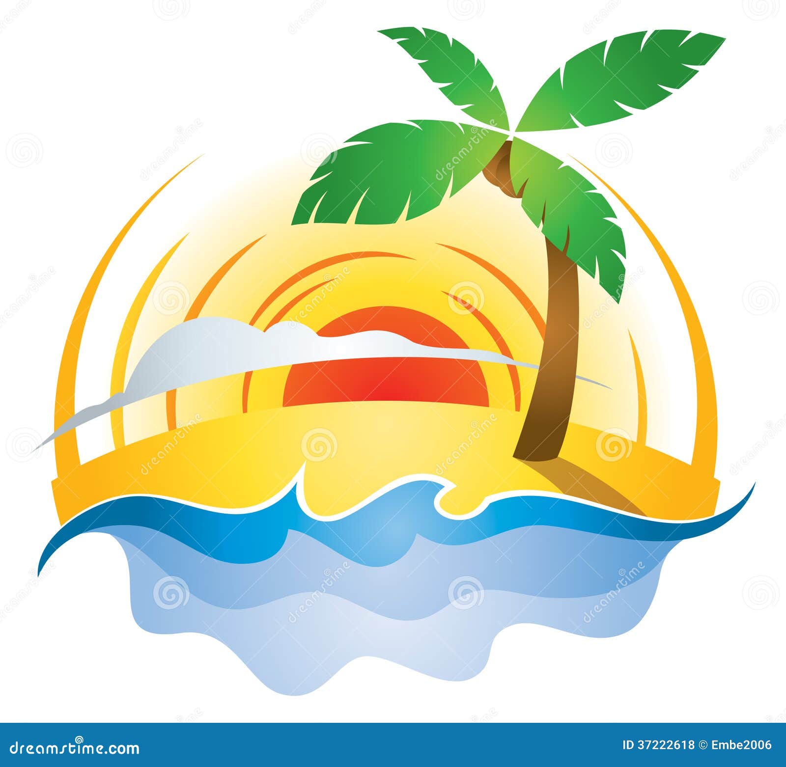 Beach Sunset Logo Illustration 37222618 - Megapixl