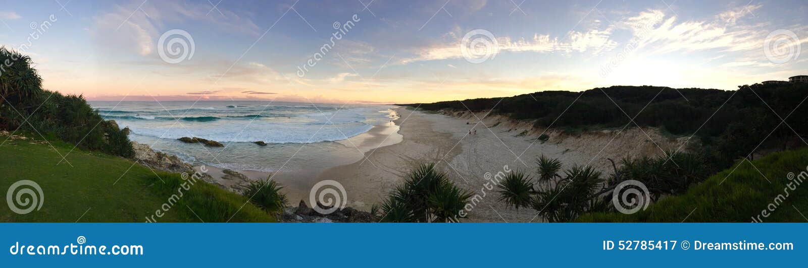 Beach Sunset Panorama editorial photography. Image of waves - 52785417