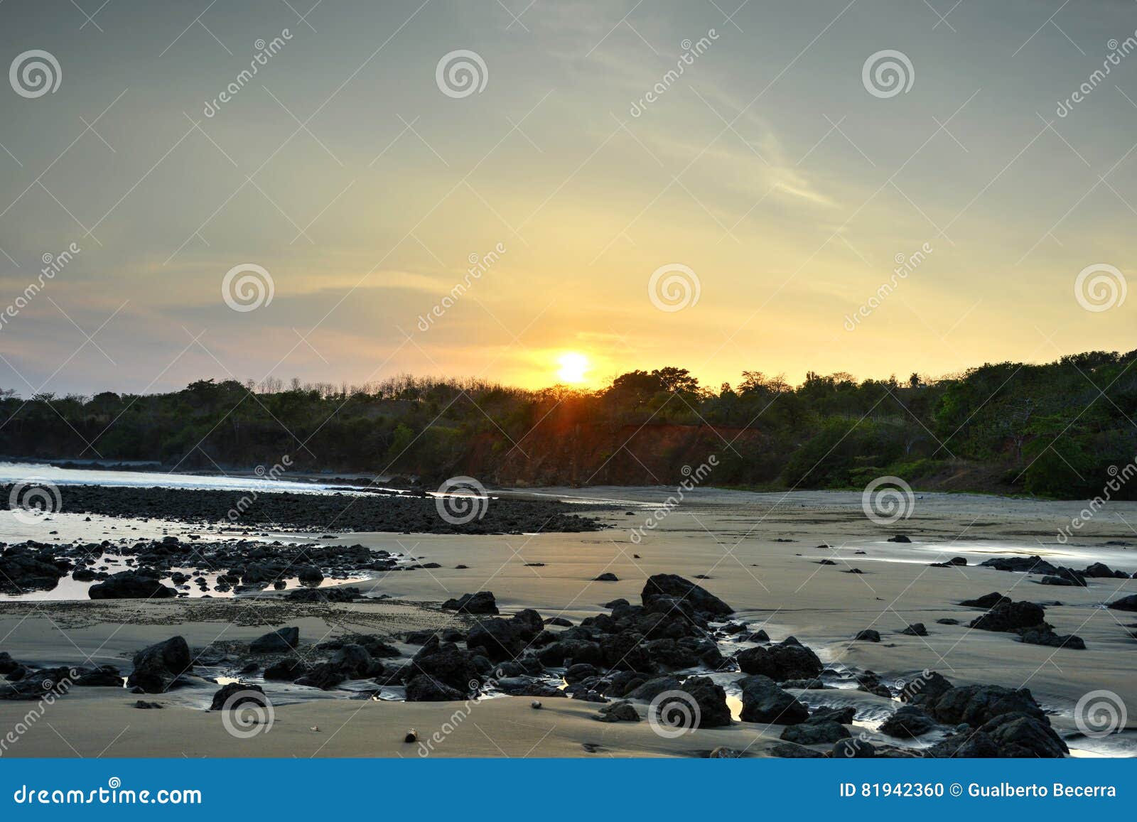 Beach Sunset stock photo. Image of panama, season, coast - 81942360