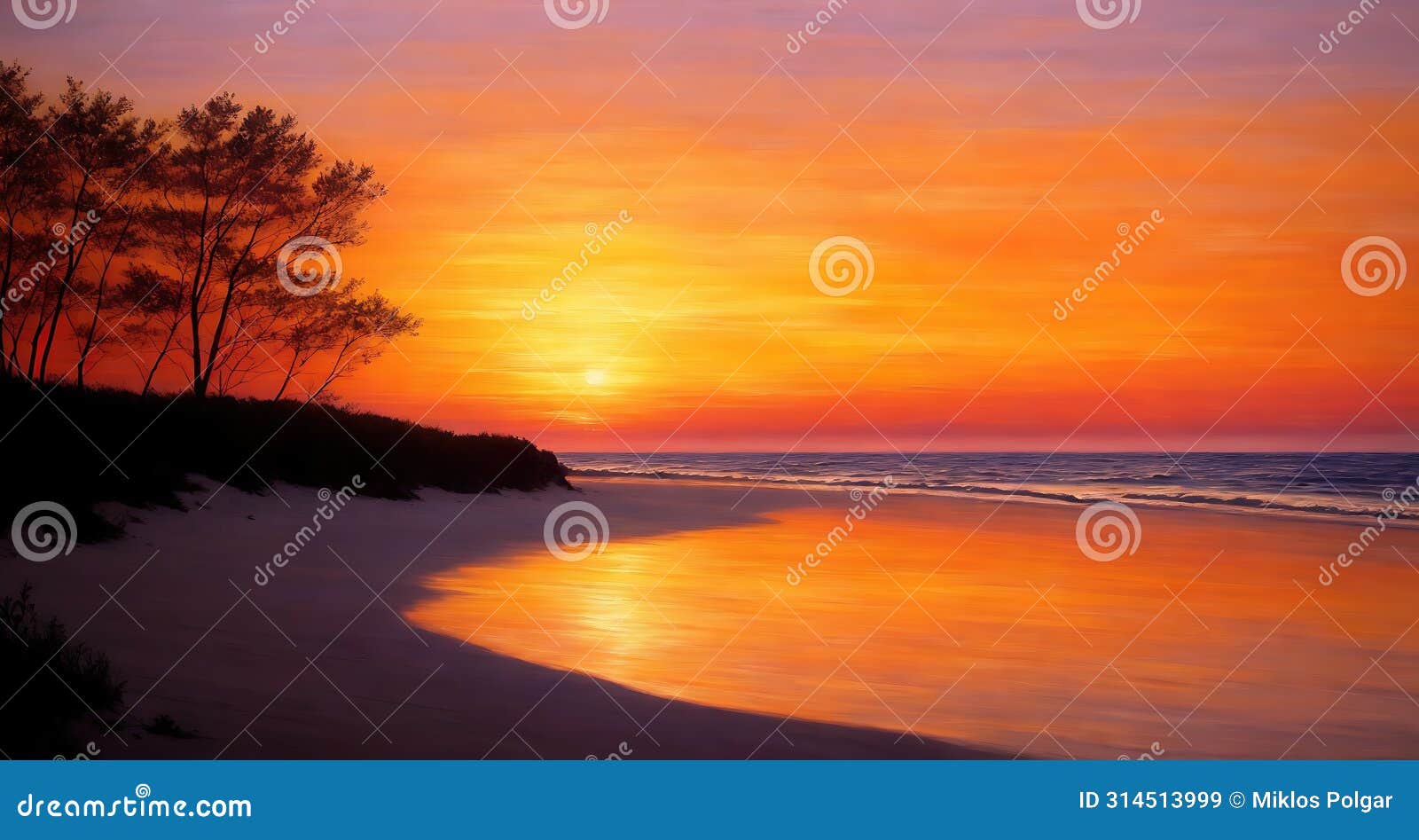 Beach Sunset stock image. Image of waters, reflections - 314513999