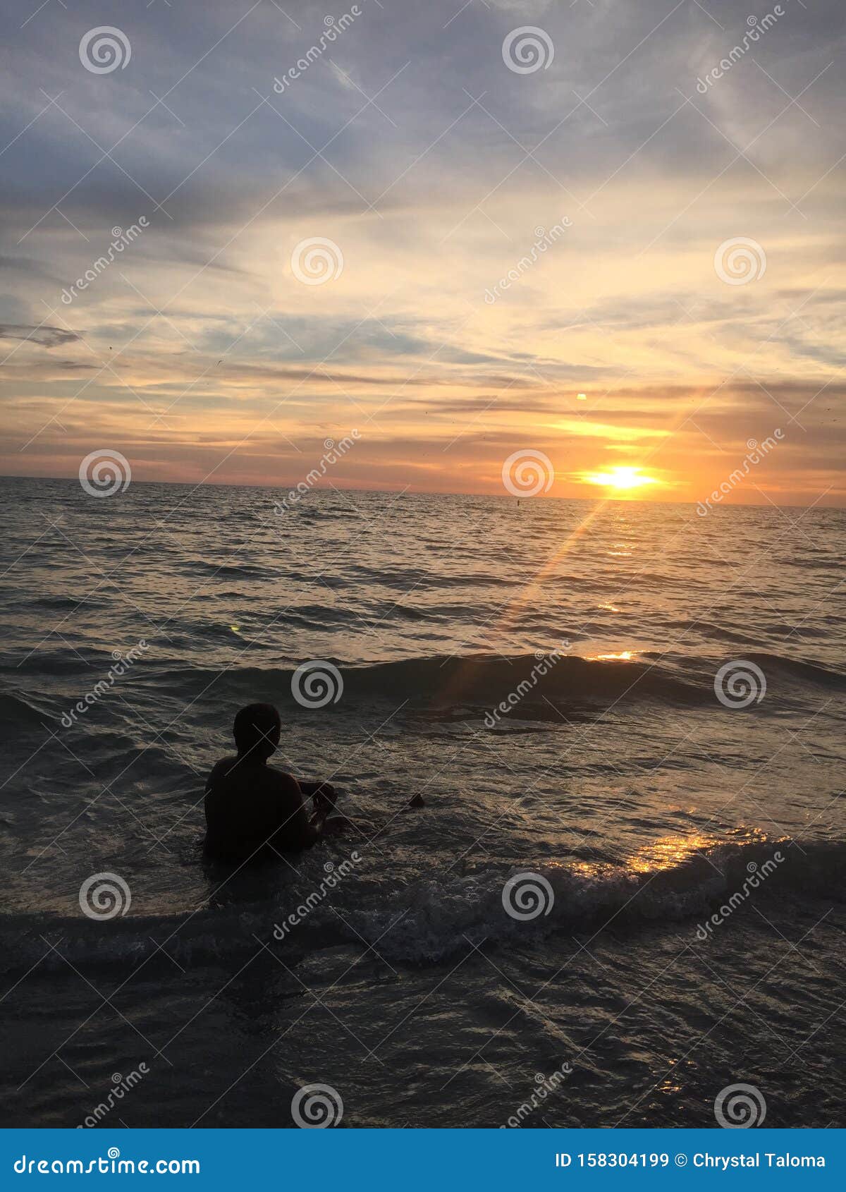 Beach Sunset stock image. Image of sunset, beach, water - 158304199