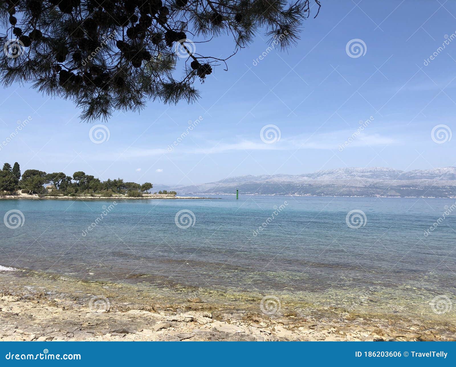 Beach in Supetar stock photo. Image of supetar, town - 186203606