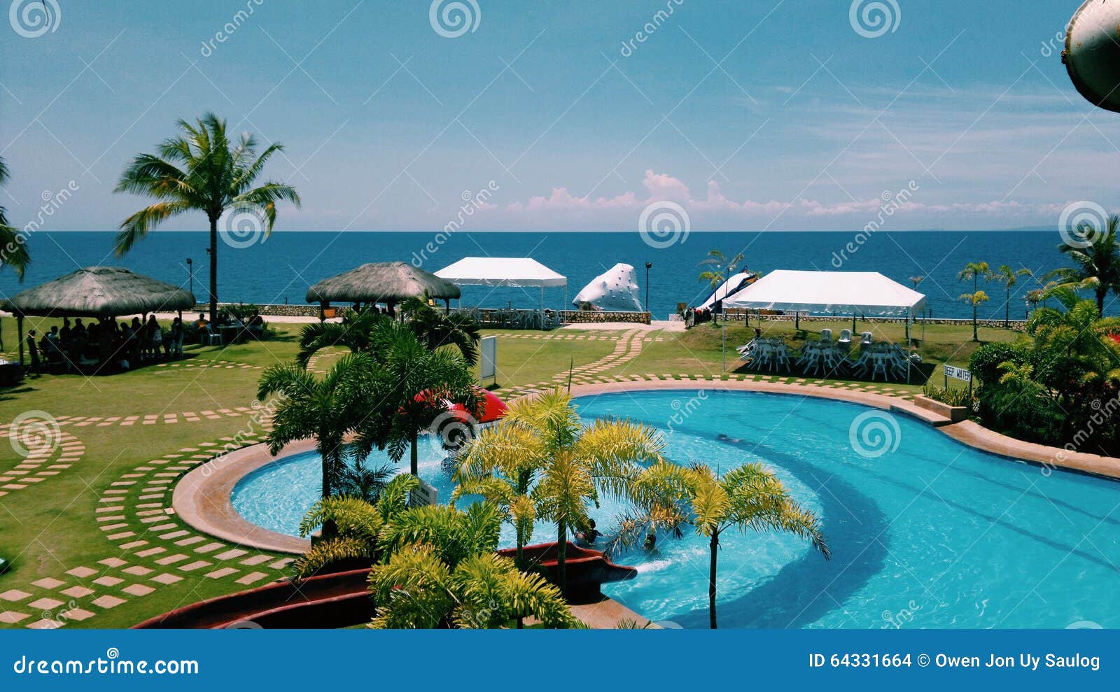 Beach and swimming pool stock photo. Image of philippines - 64331664