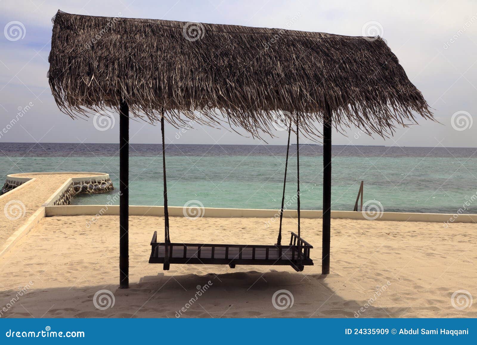 Beach swing stock image. Image of wooden, shade, unoccupied - 24335909