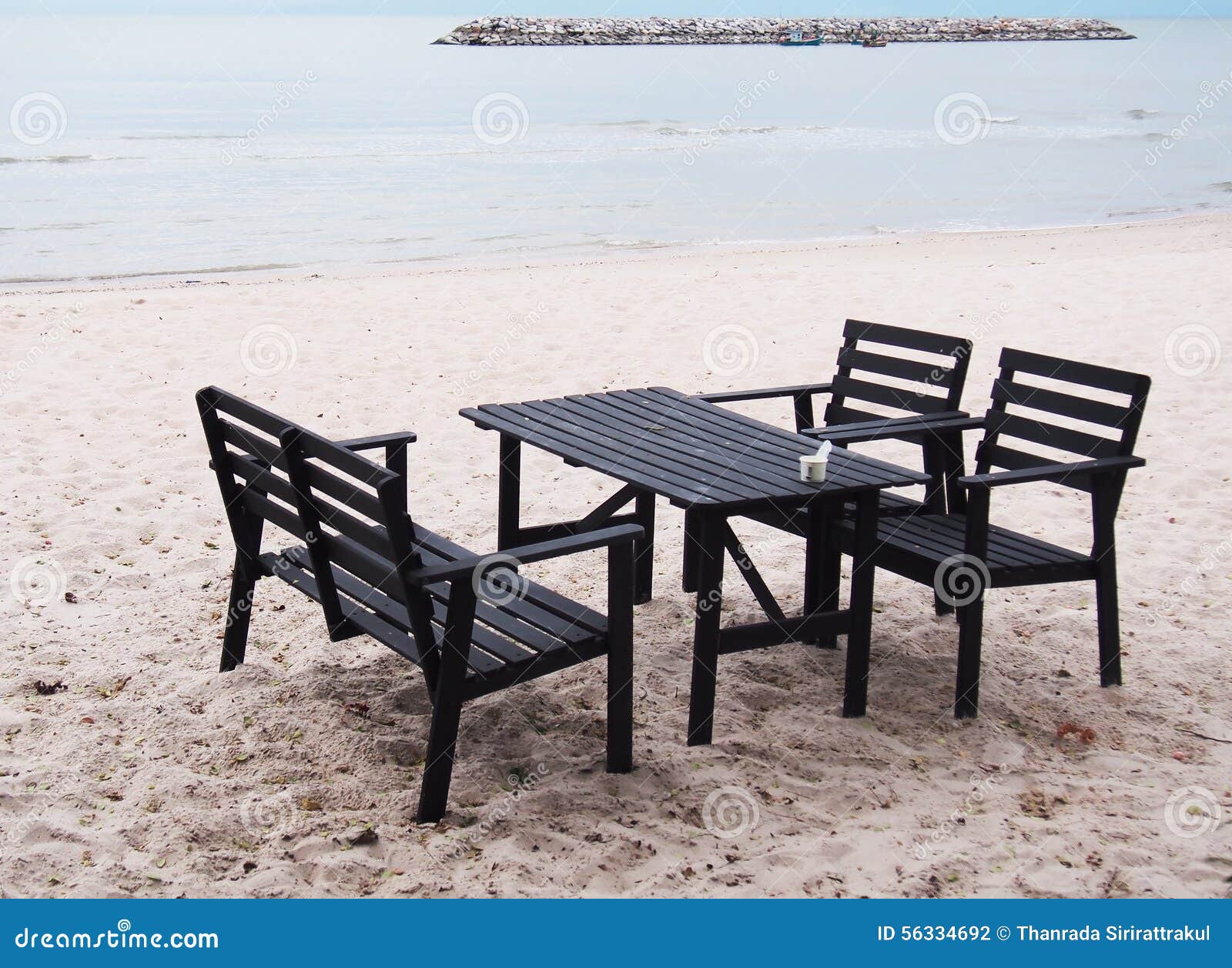 Beach table stock photo. Image of black, dining, bech - 56334692