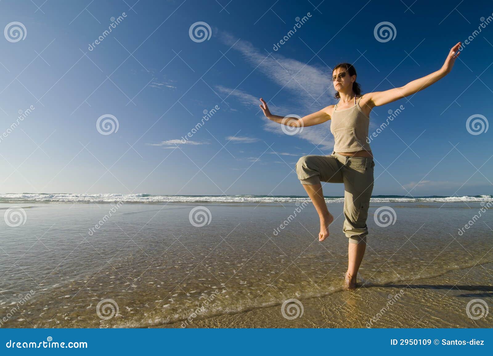 Beach taichi stock image. Image of spiritual, health, ocean - 2950109