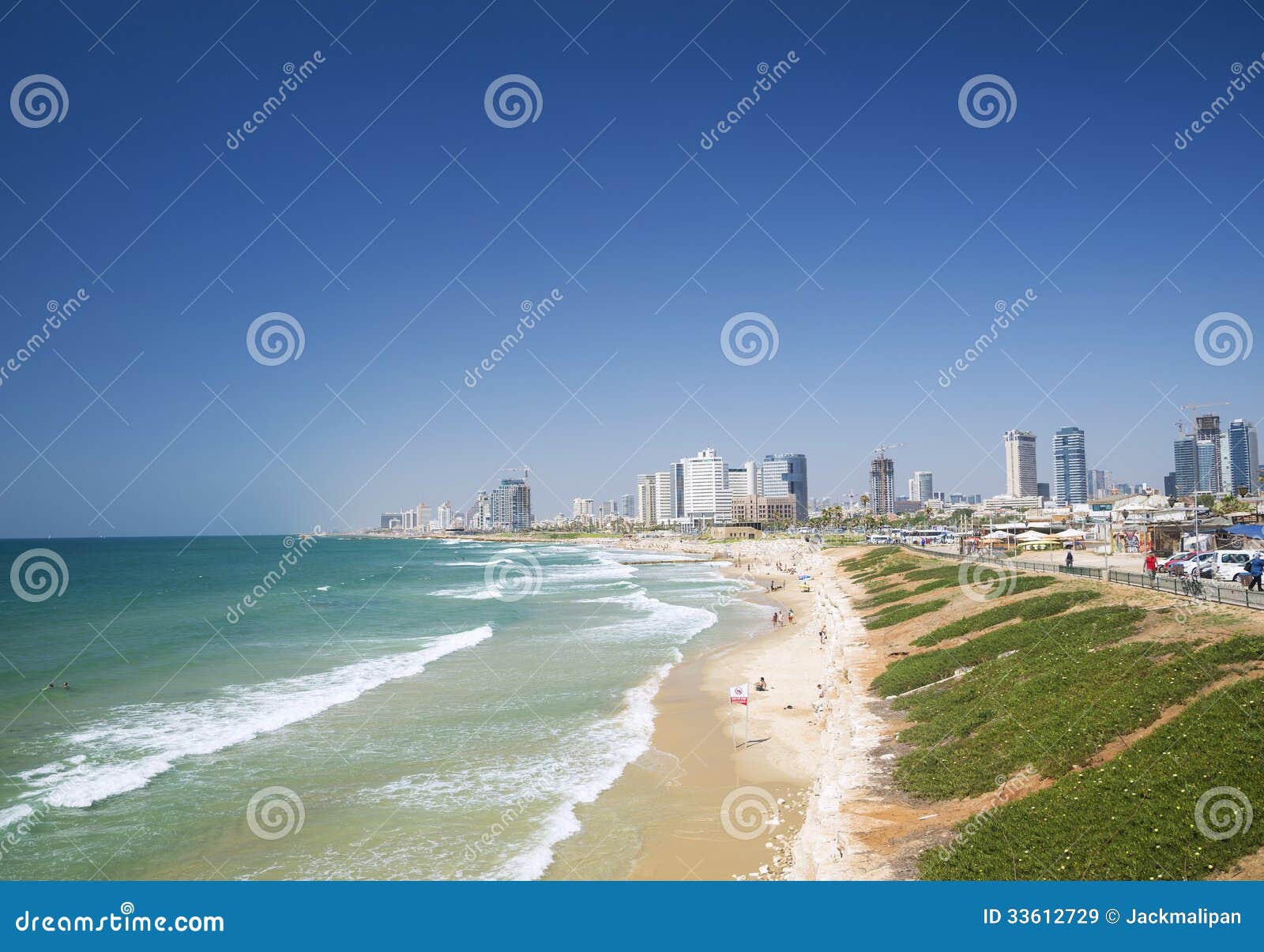 Beach in tel aviv israel editorial stock image. Image of building ...