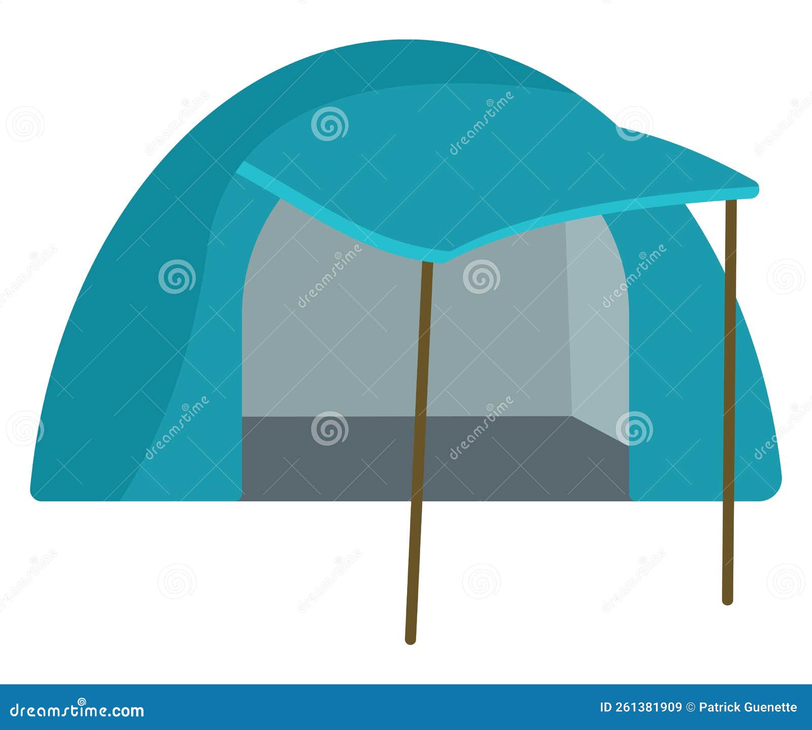 Beach tent, icon stock vector. Illustration of white - 261381909
