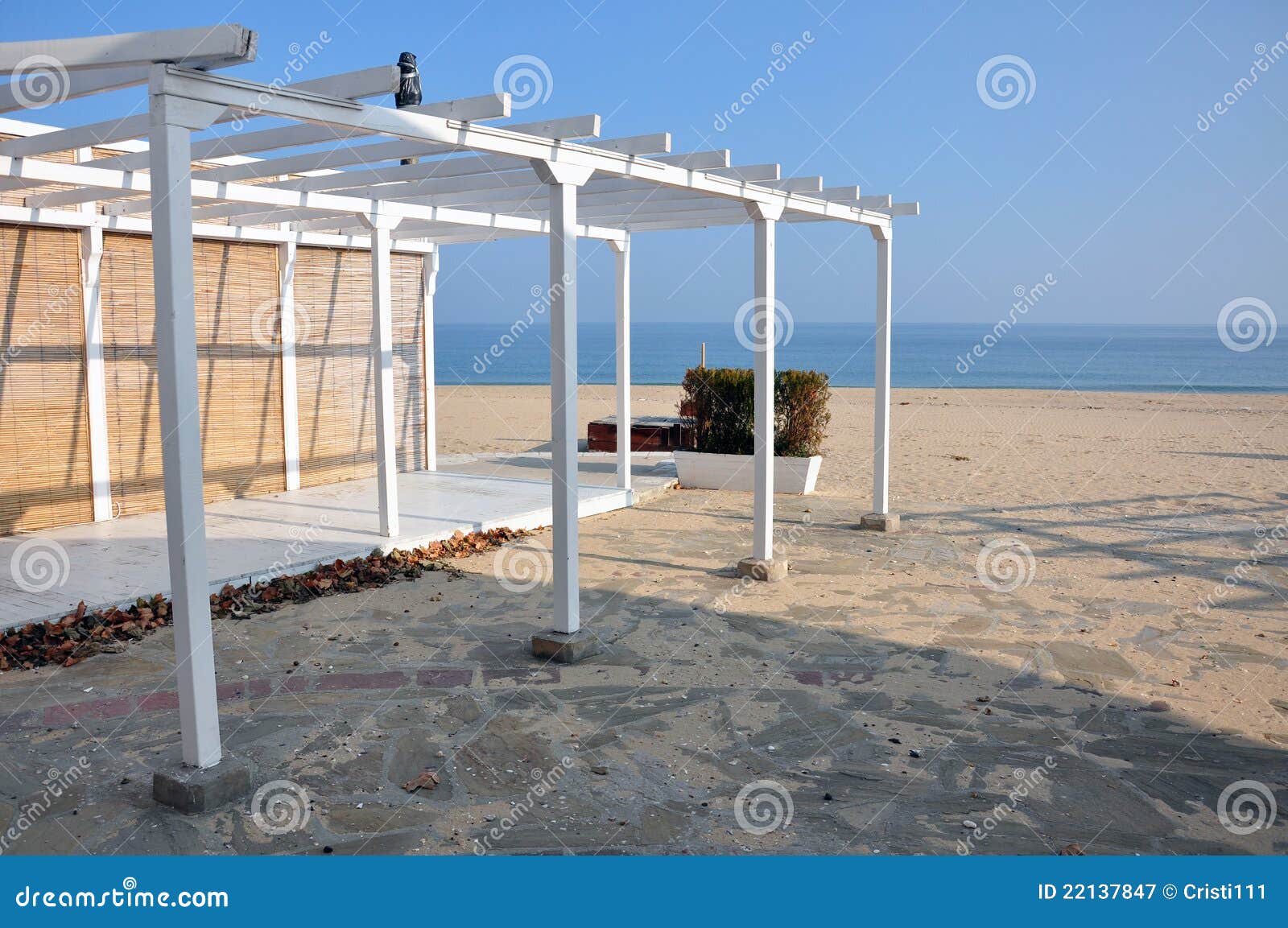 Beach terrace stock image. Image of tropical, white, albena - 22137847