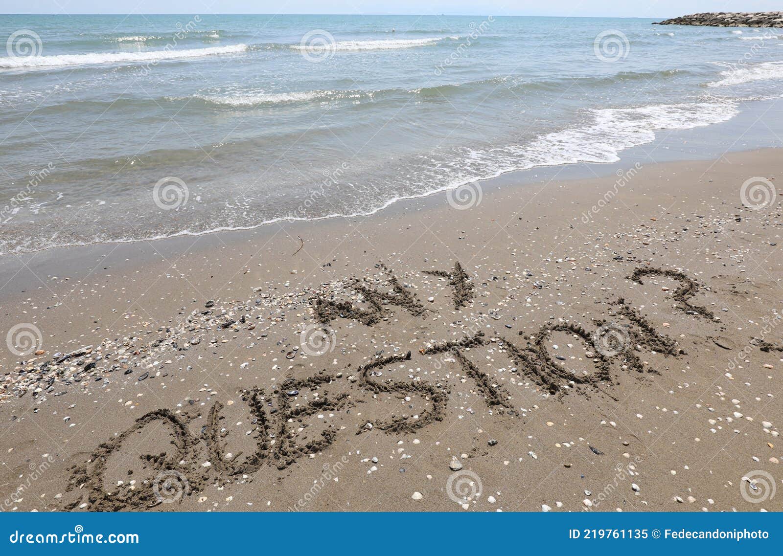Beach Text ANY QUESTION Ideal To Complement a Slide Presentatio Stock ...